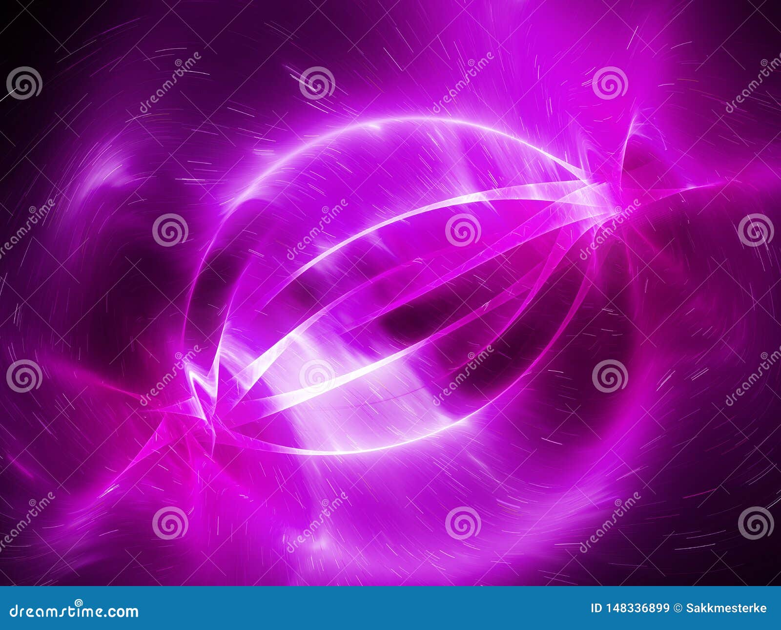 Purple Glowing Energy Correlated Strings in Space Stock Illustration ...