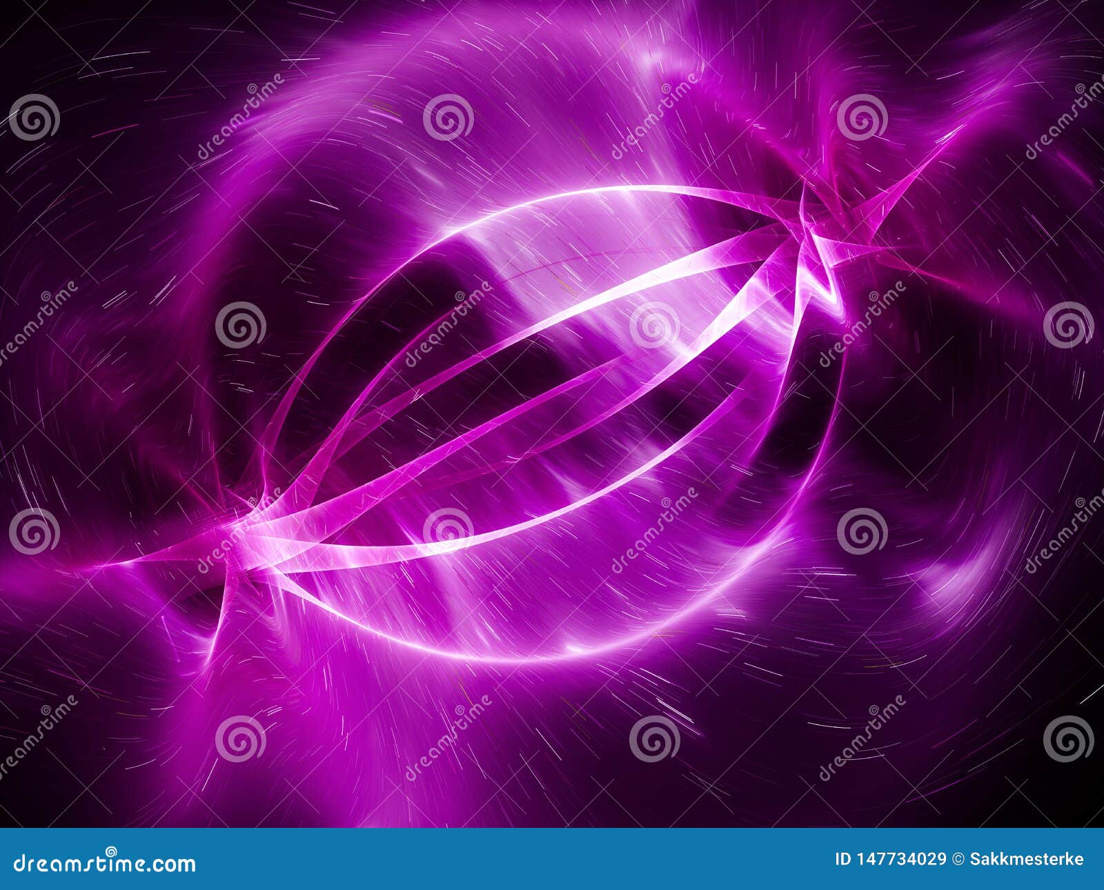 Purple Glowing Energy Strings in Space Stock Illustration ...