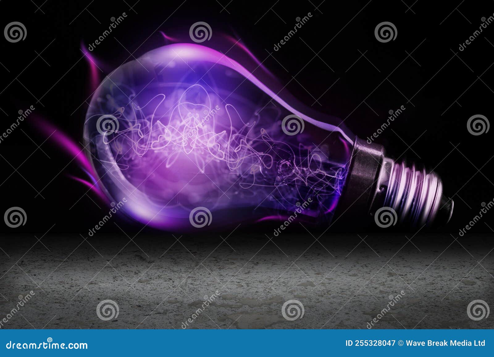 Purple Glowing Light in Bulb Stock Illustration - Illustration of light ...