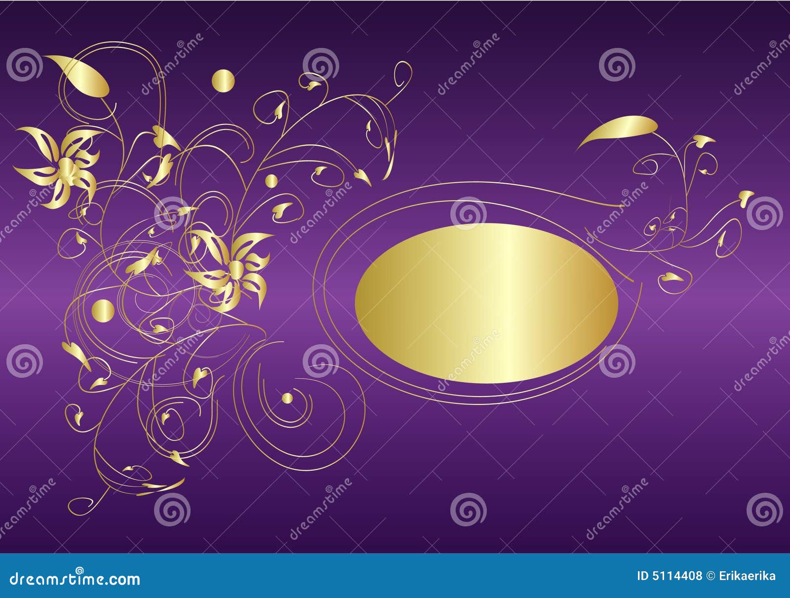 Purple and gold stock vector. Illustration of calligraphy - 5114408