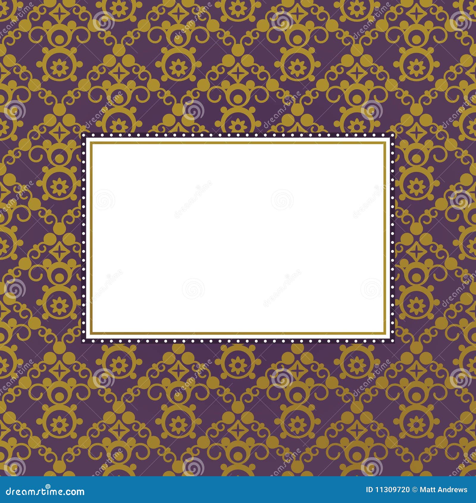 Purple and gold frame stock vector. Illustration of repeating - 11309720