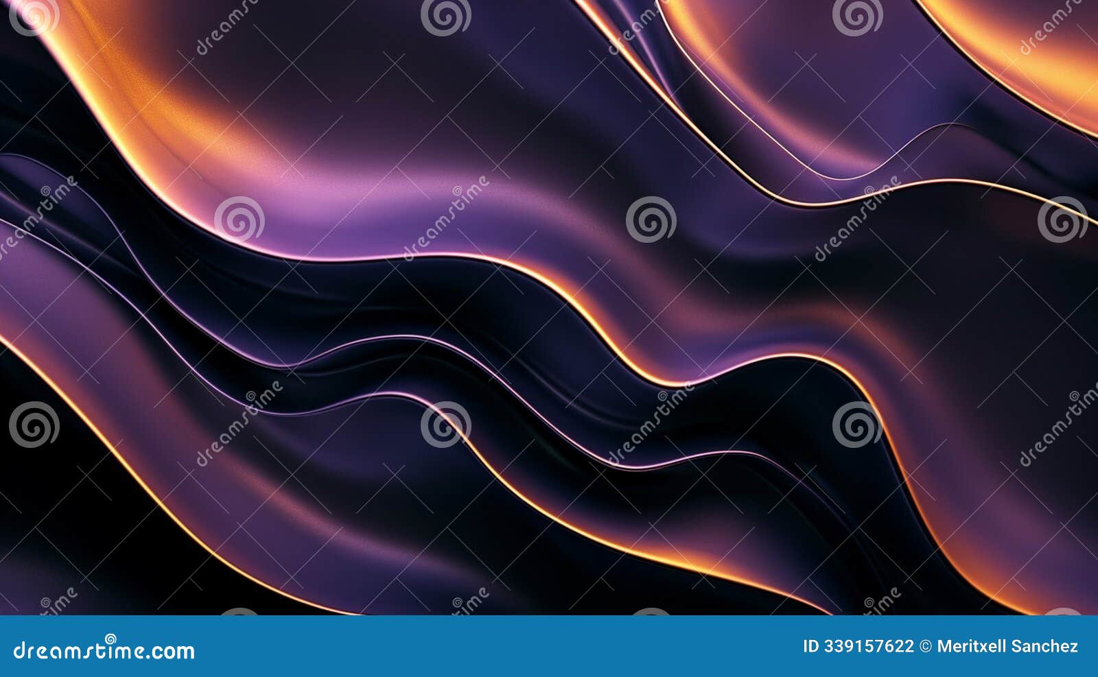 A Purple and Gold Wave Pattern with a Black Background. Generative AI ...