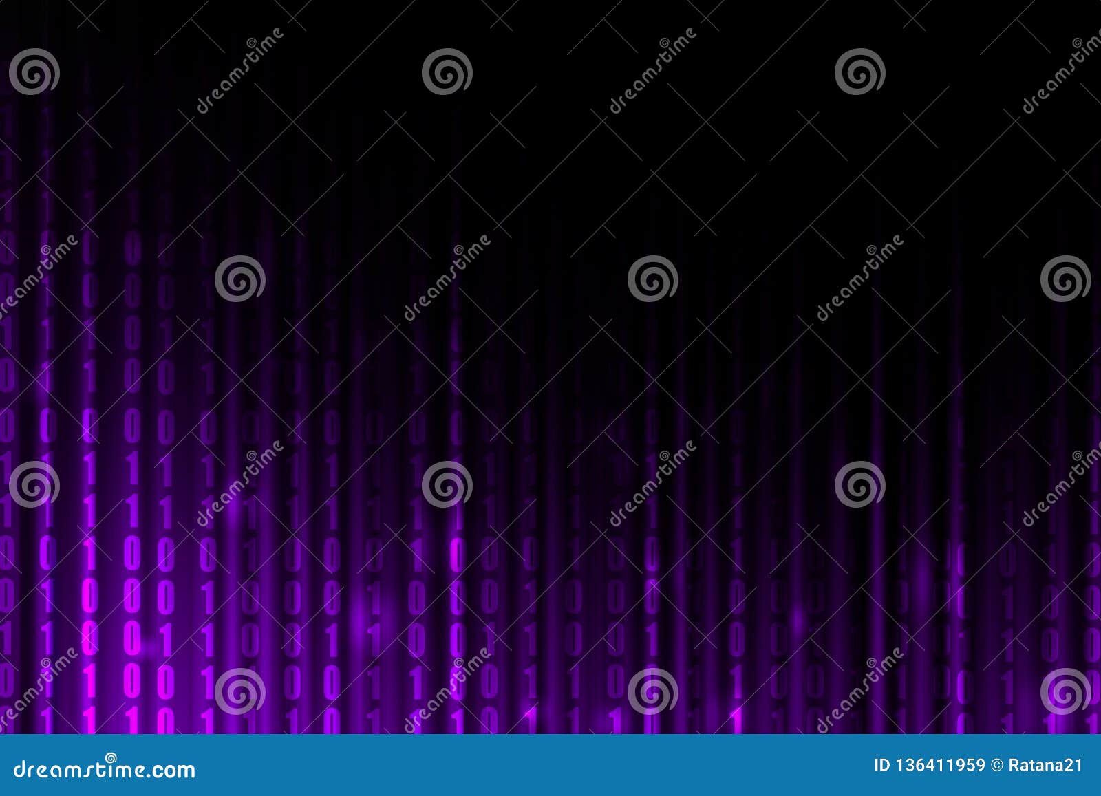 Purple Gradient Color with Binary Code, Technology Background Stock ...