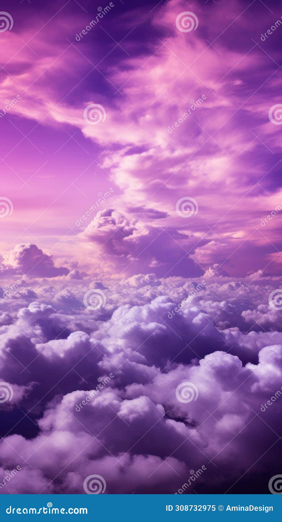 Purple Gradient Mystical Moonlit Sky with Clouds, Atmospheric ...