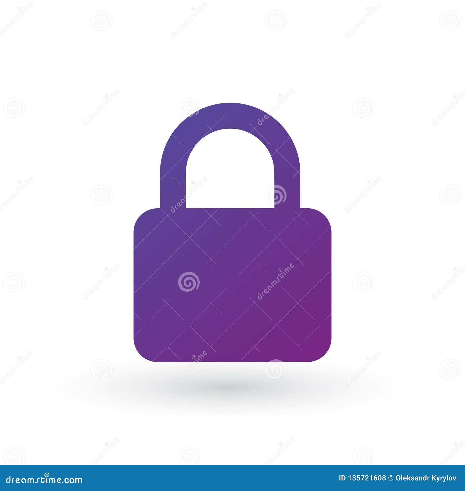 Purple Gradient Simple Lock Icon with Place for Your Text. Vector ...