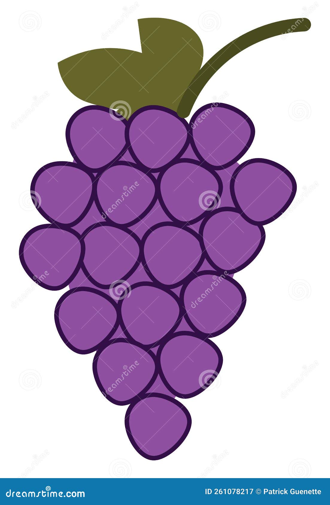 Purple grape, icon stock vector. Illustration of harvest - 261078217