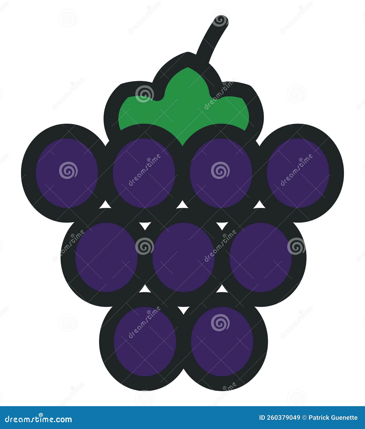 Purple grapes, icon stock vector. Illustration of juicy - 260379049