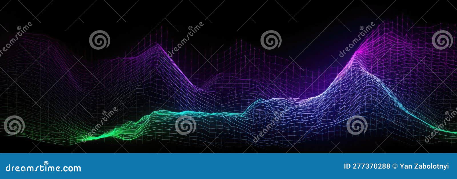 Purple Green Purple a Digital Representation of Sound Waves in an Array ...