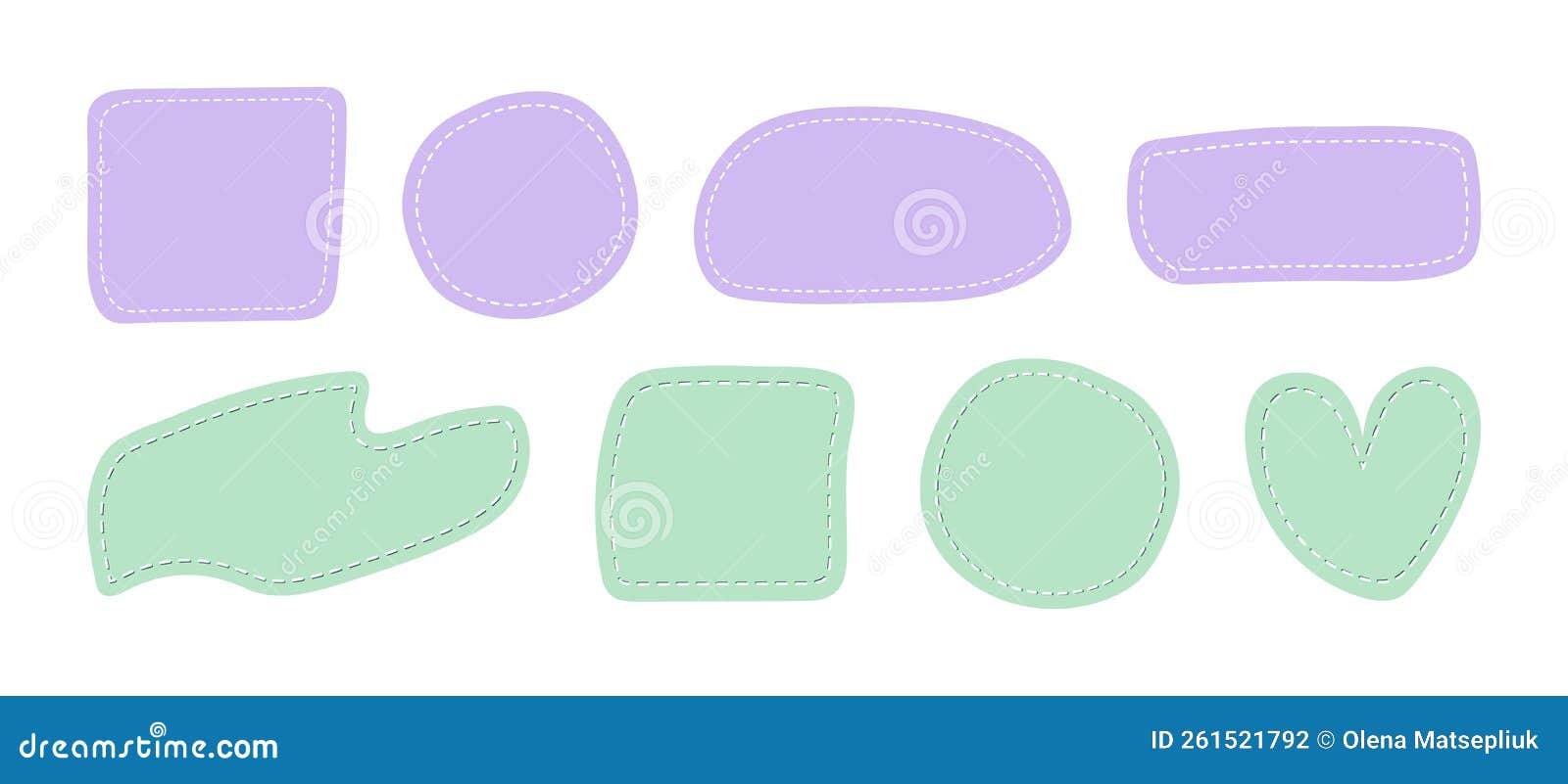 Purple and Green Mint Dotted Patches. Pastel Templates, Place for Text ...