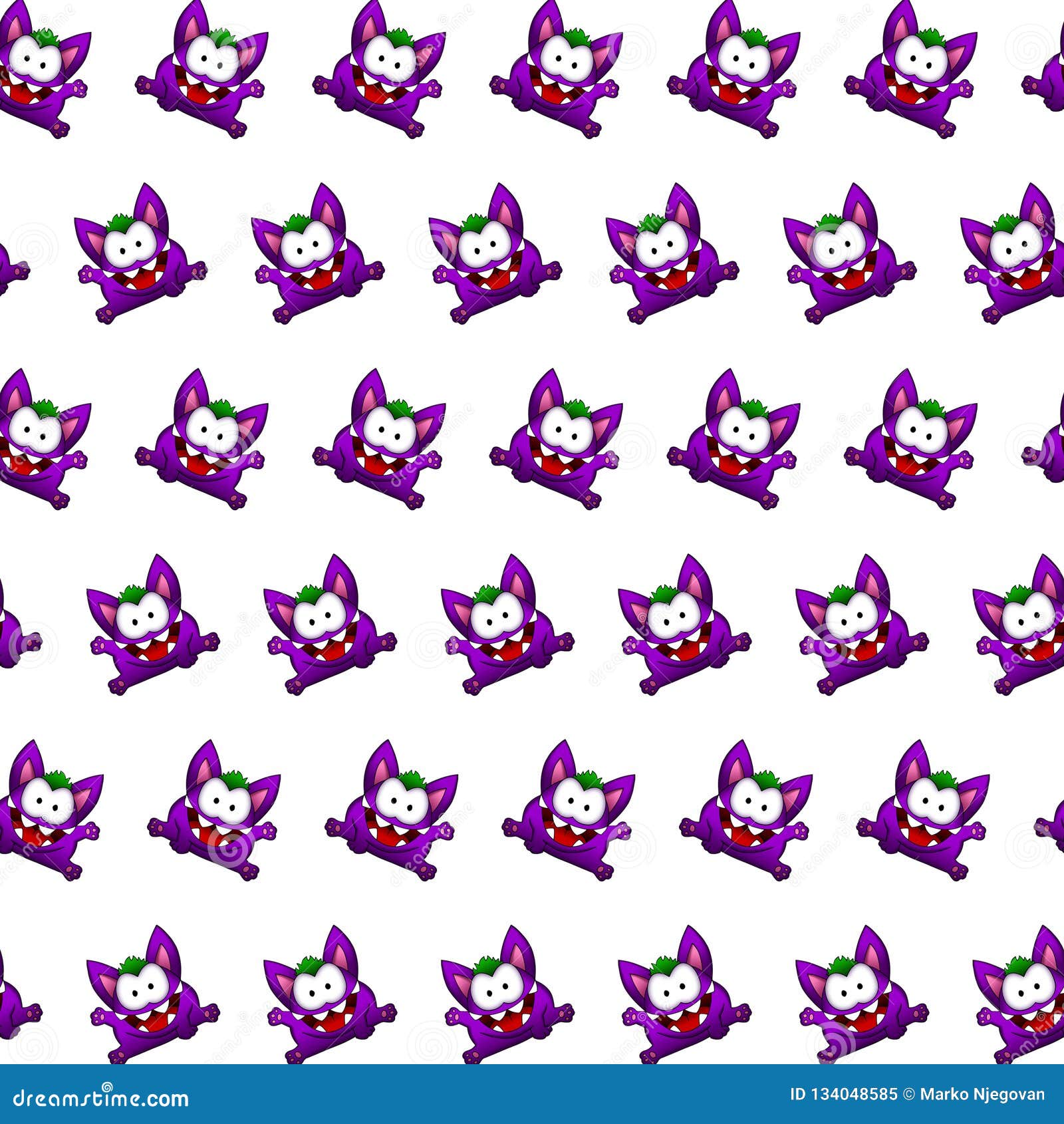 Purple Gremlin - Sticker Pattern 01 Stock Illustration - Illustration ...