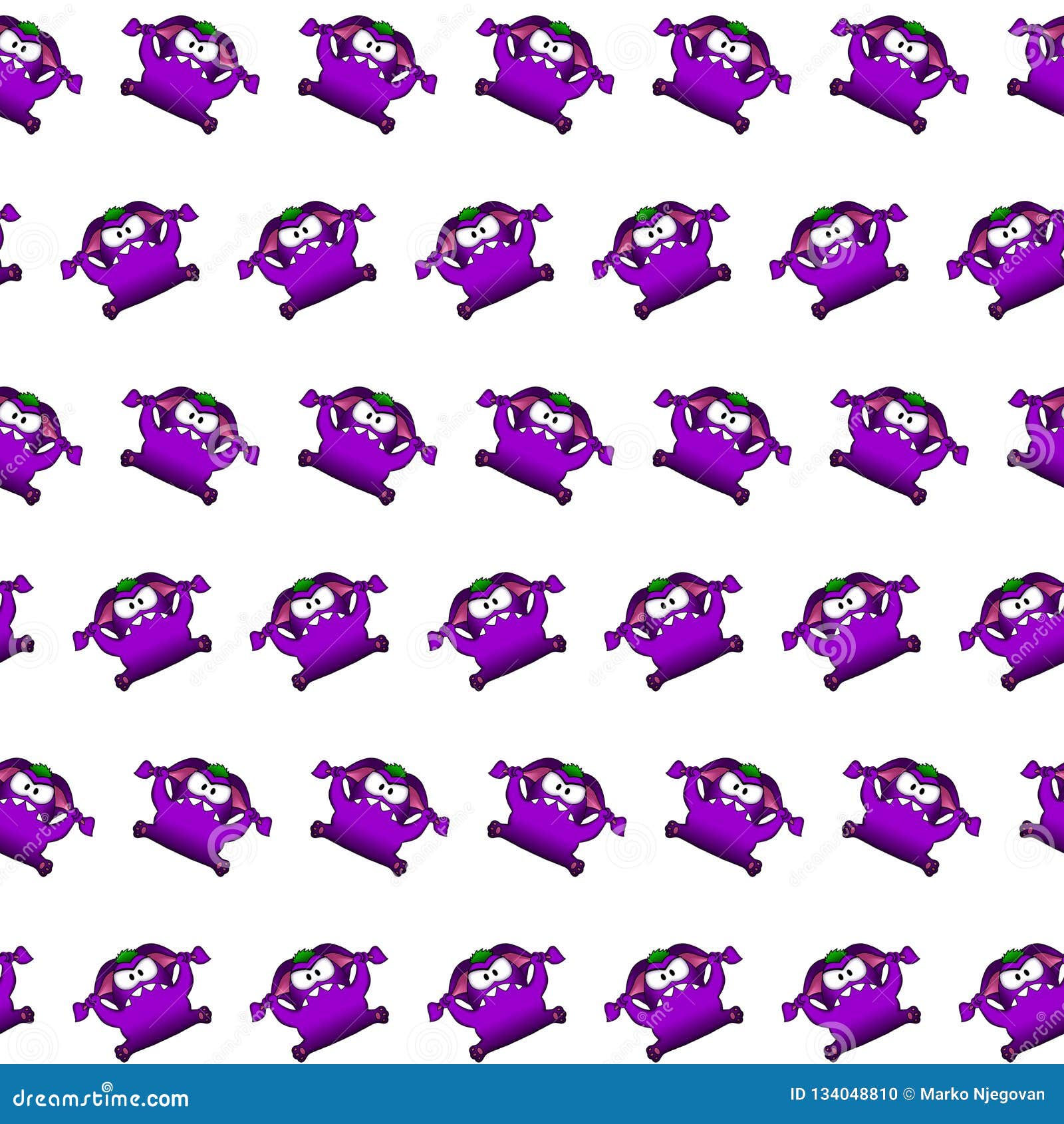 Purple Gremlin - Sticker Pattern 10 Stock Illustration - Illustration ...