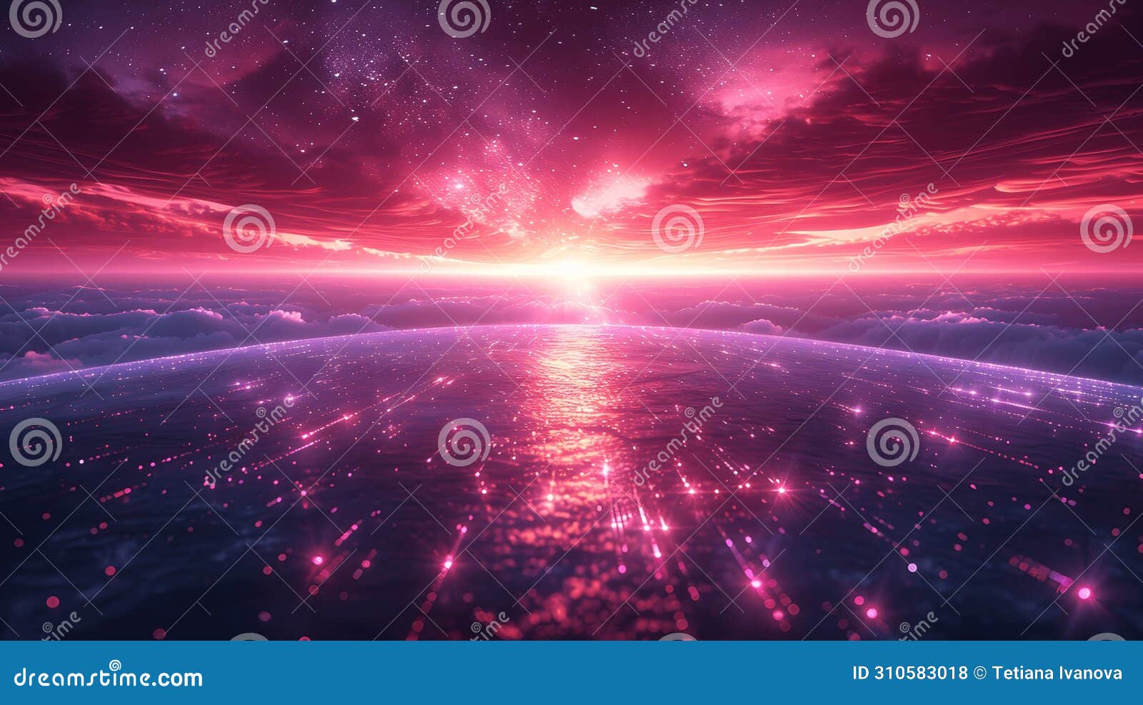 Purple Grid Lines Mapping Virtual Spaces. Stock Illustration ...