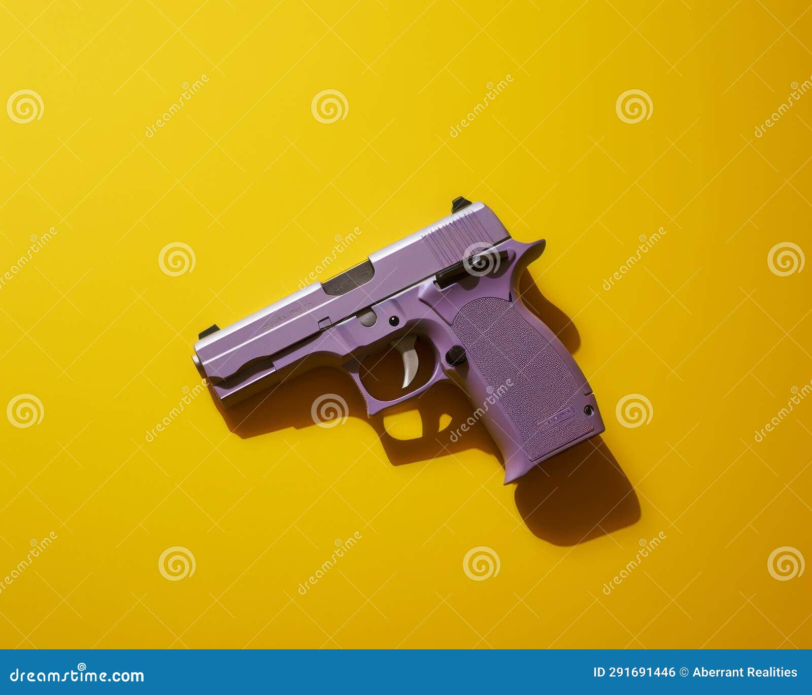 A Purple Gun on a Yellow Background Stock Illustration - Illustration ...
