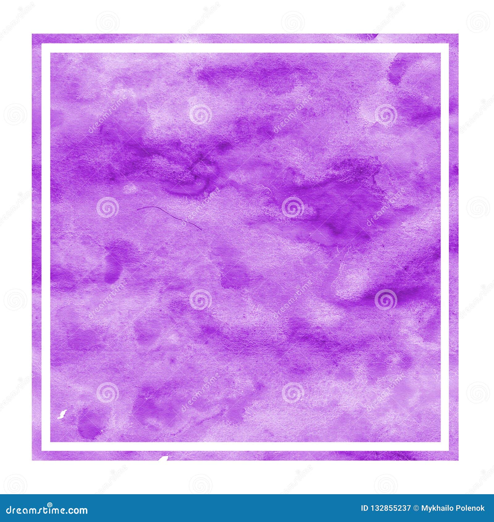 Purple Hand Drawn Watercolor Rectangular Frame Background Texture with ...