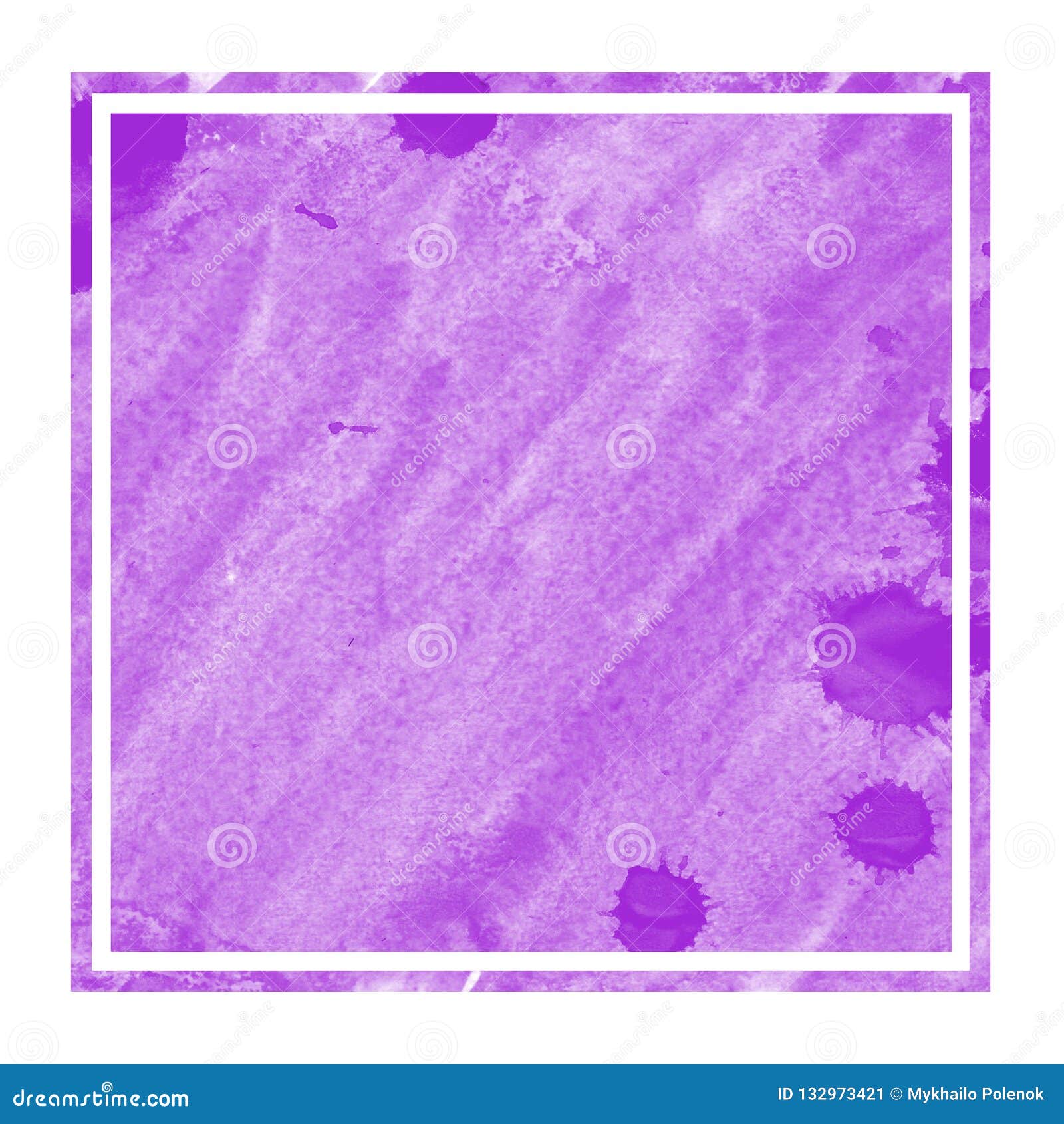 Purple Hand Drawn Watercolor Rectangular Frame Background Texture with ...
