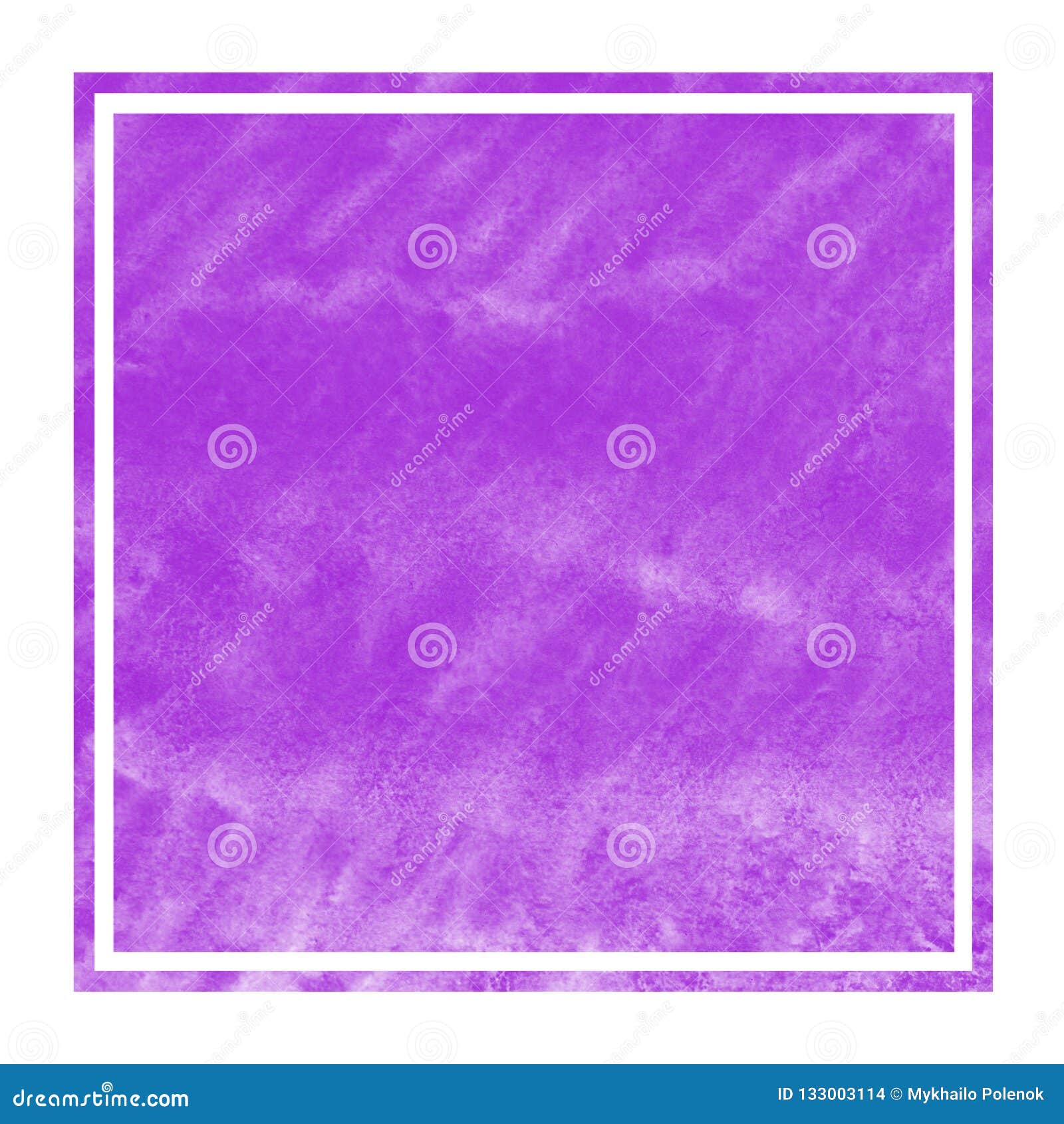 Purple Hand Drawn Watercolor Rectangular Frame Background Texture with ...