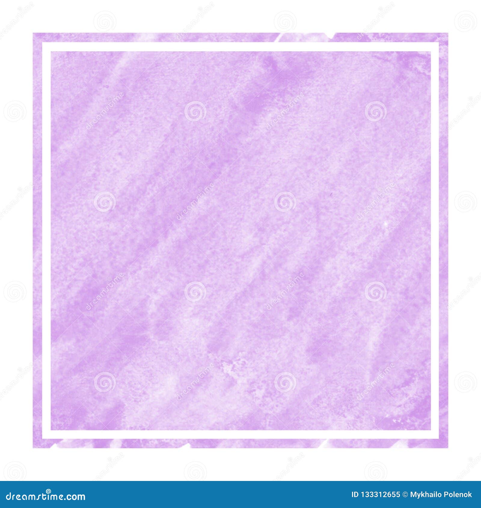 Purple Hand Drawn Watercolor Rectangular Frame Background Texture with ...