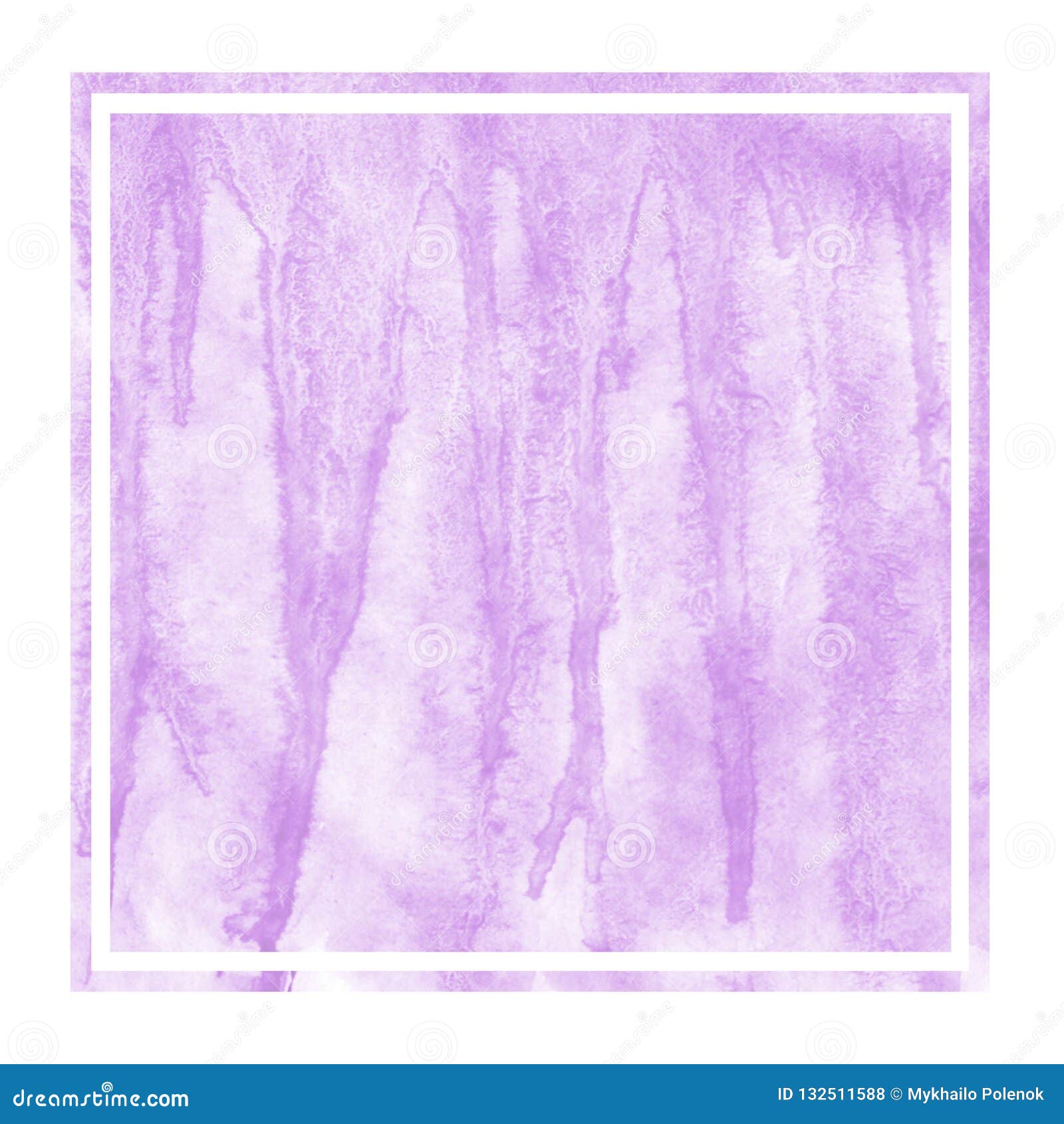 Purple Hand Drawn Watercolor Rectangular Frame Background Texture with Stains Stock Photo ...