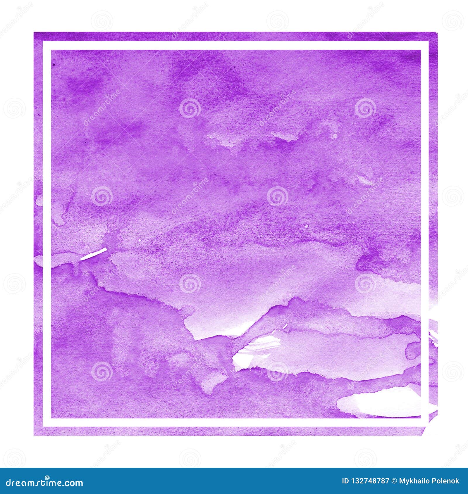 Purple Hand Drawn Watercolor Rectangular Frame Background Texture with ...
