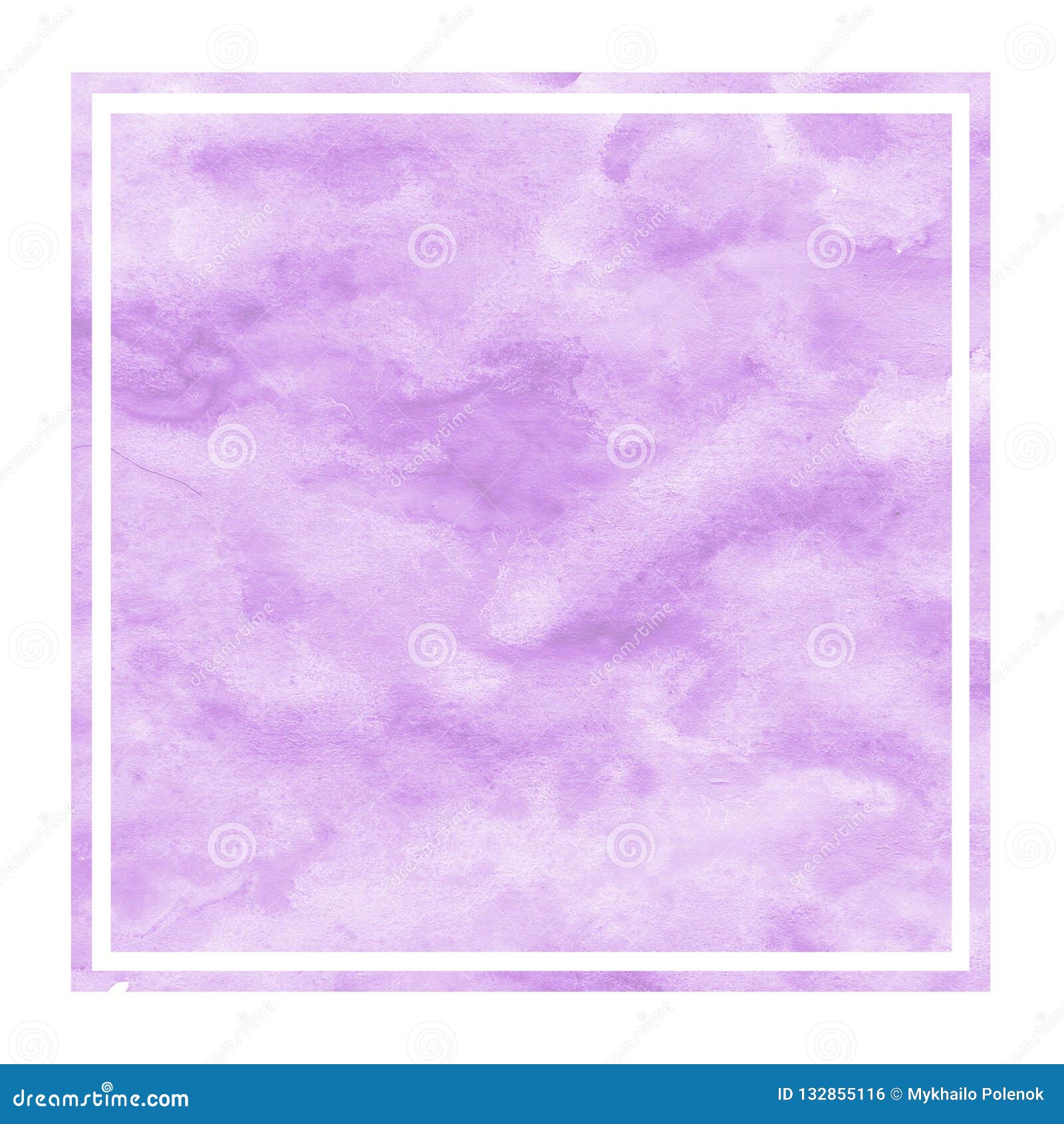 Purple Hand Drawn Watercolor Rectangular Frame Background Texture with ...