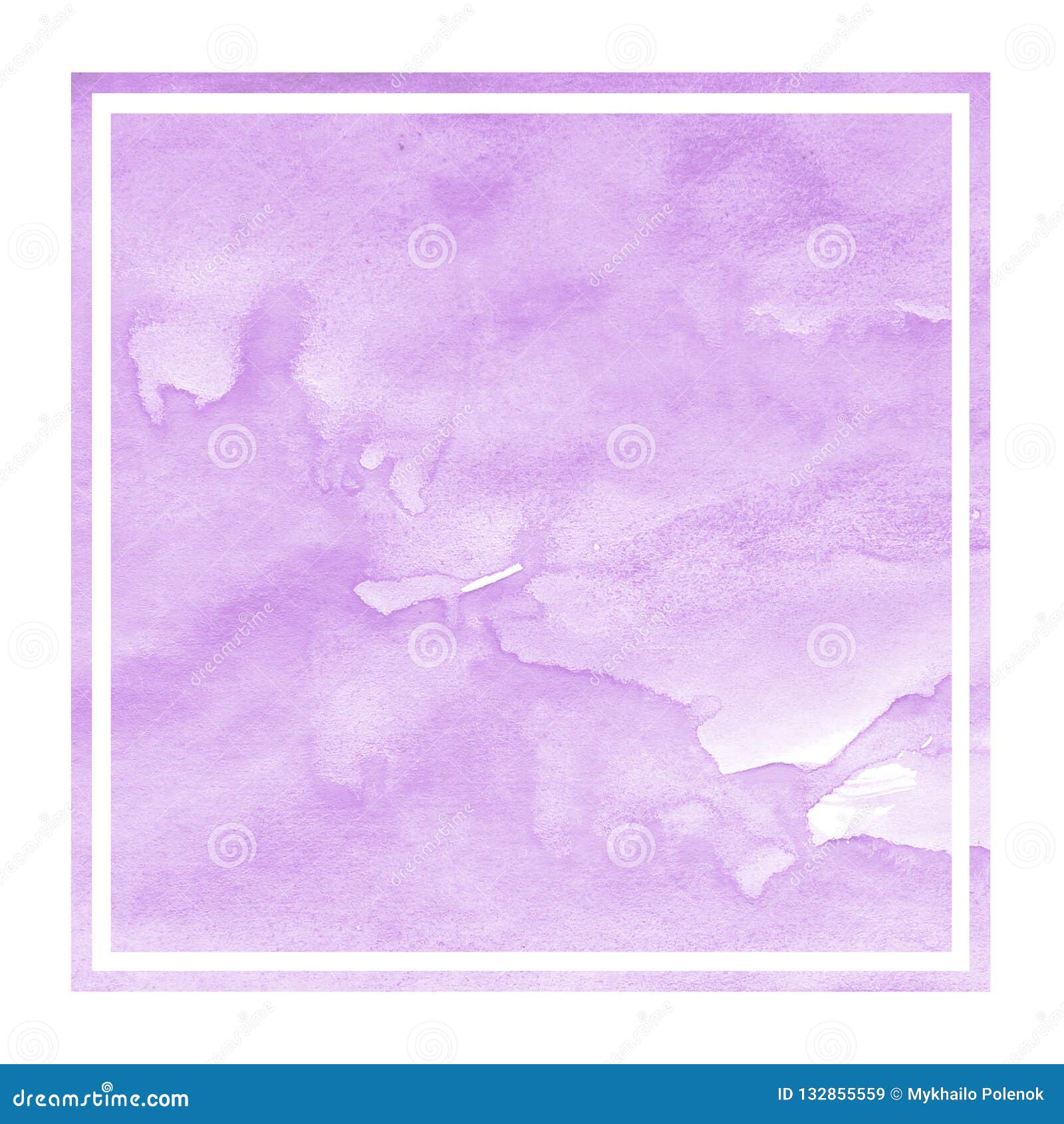 Purple Hand Drawn Watercolor Rectangular Frame Background Texture with ...