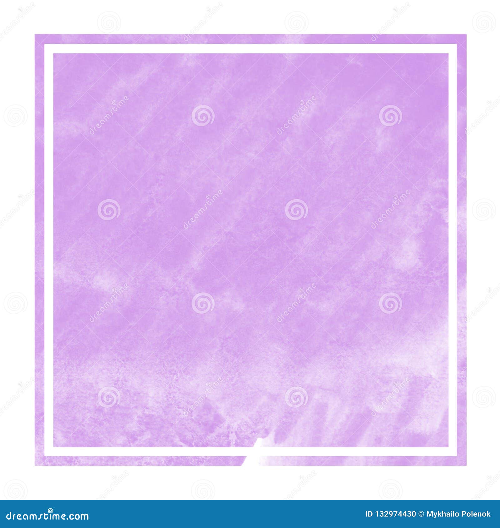 Purple Hand Drawn Watercolor Rectangular Frame Background Texture with ...