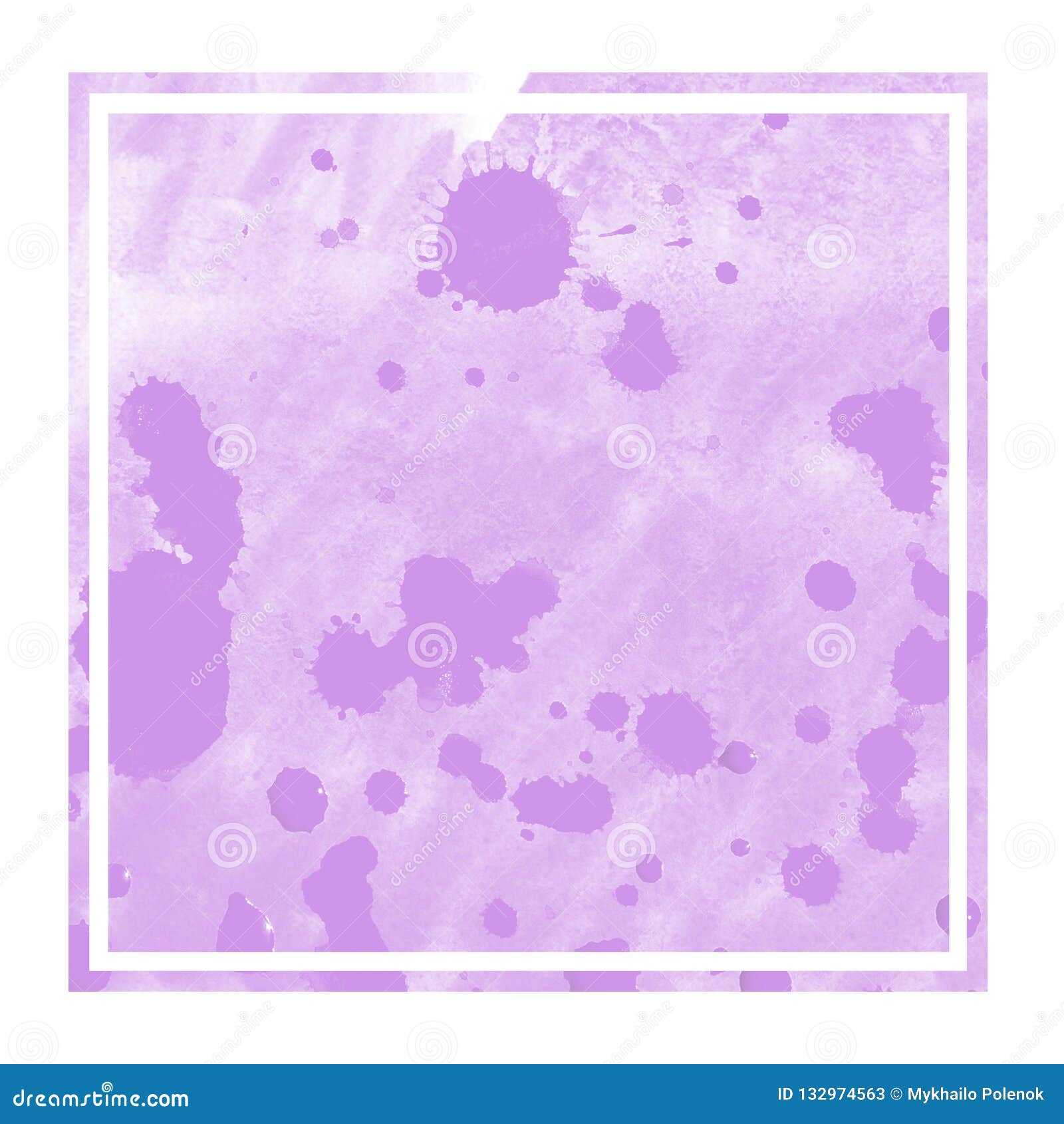 Purple Hand Drawn Watercolor Rectangular Frame Background Texture with ...
