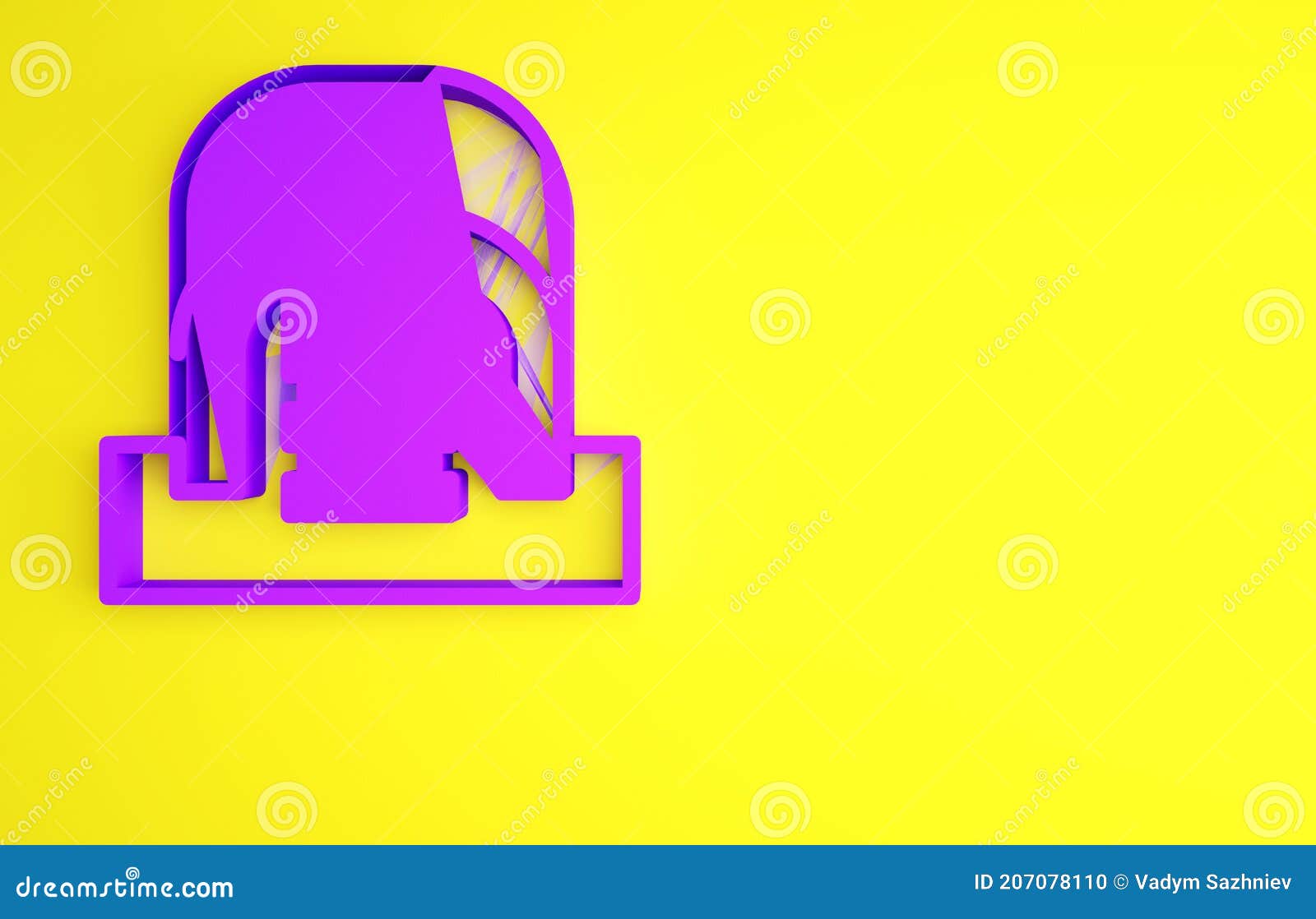 Purple Hangar with Servers Icon Isolated on Yellow Background. Server ...