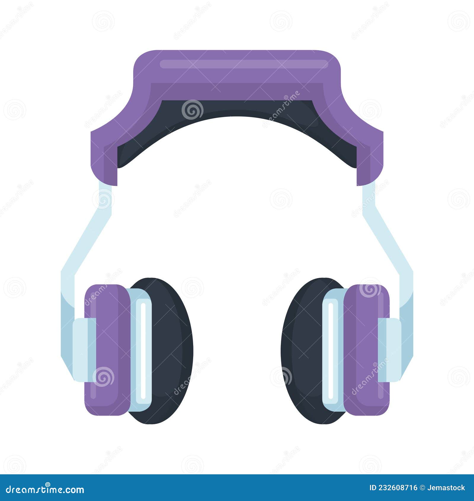 Purple headphone device stock vector. Illustration of club - 232608716