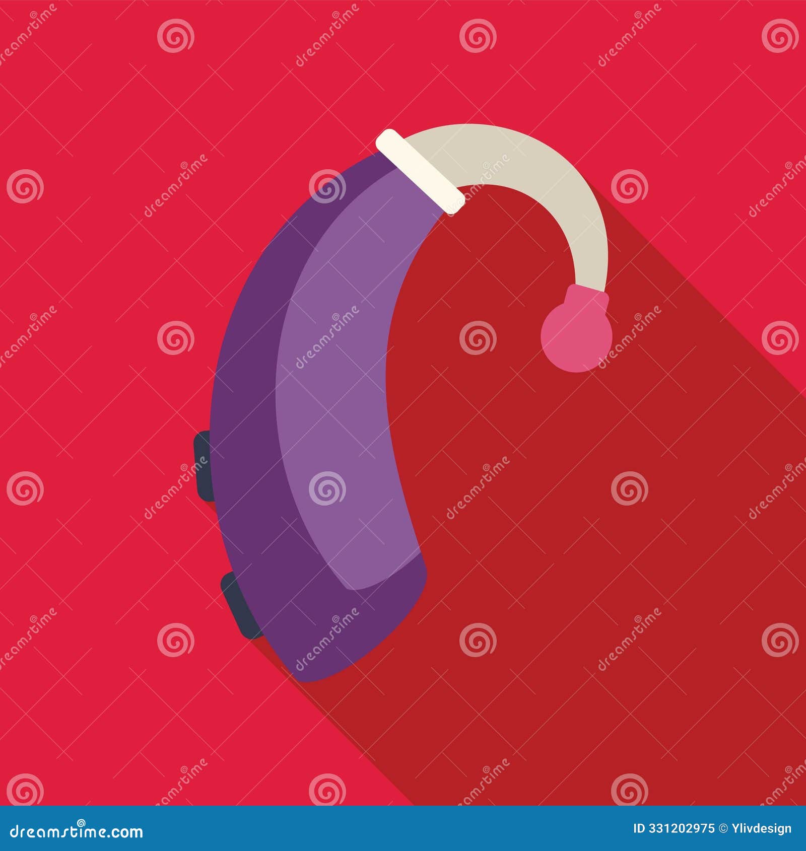 Purple Hearing Aid Improving Hearing Loss Problems Stock Illustration ...