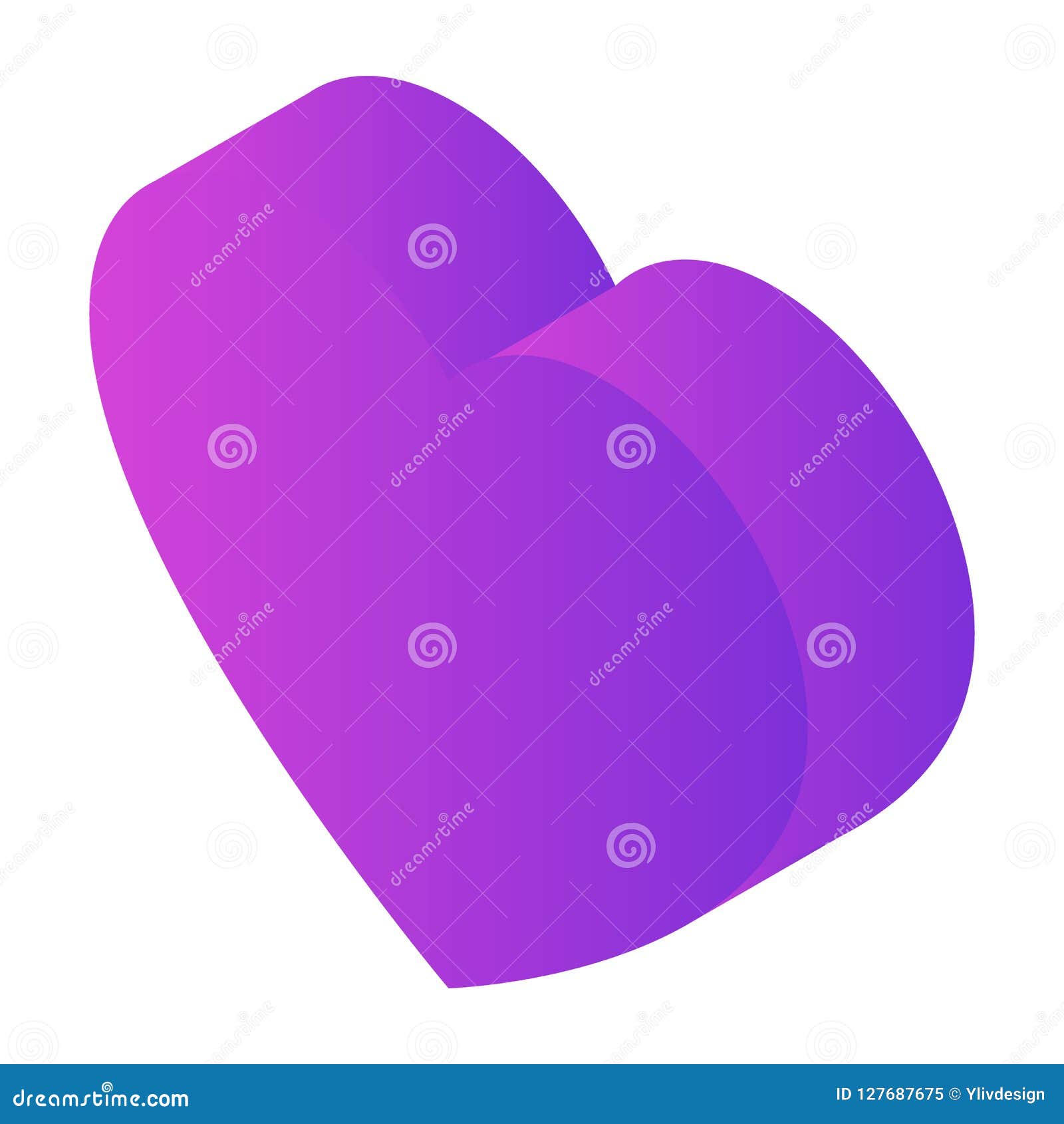 Purple Heart Icon, Isometric Style Stock Vector - Illustration of heart ...