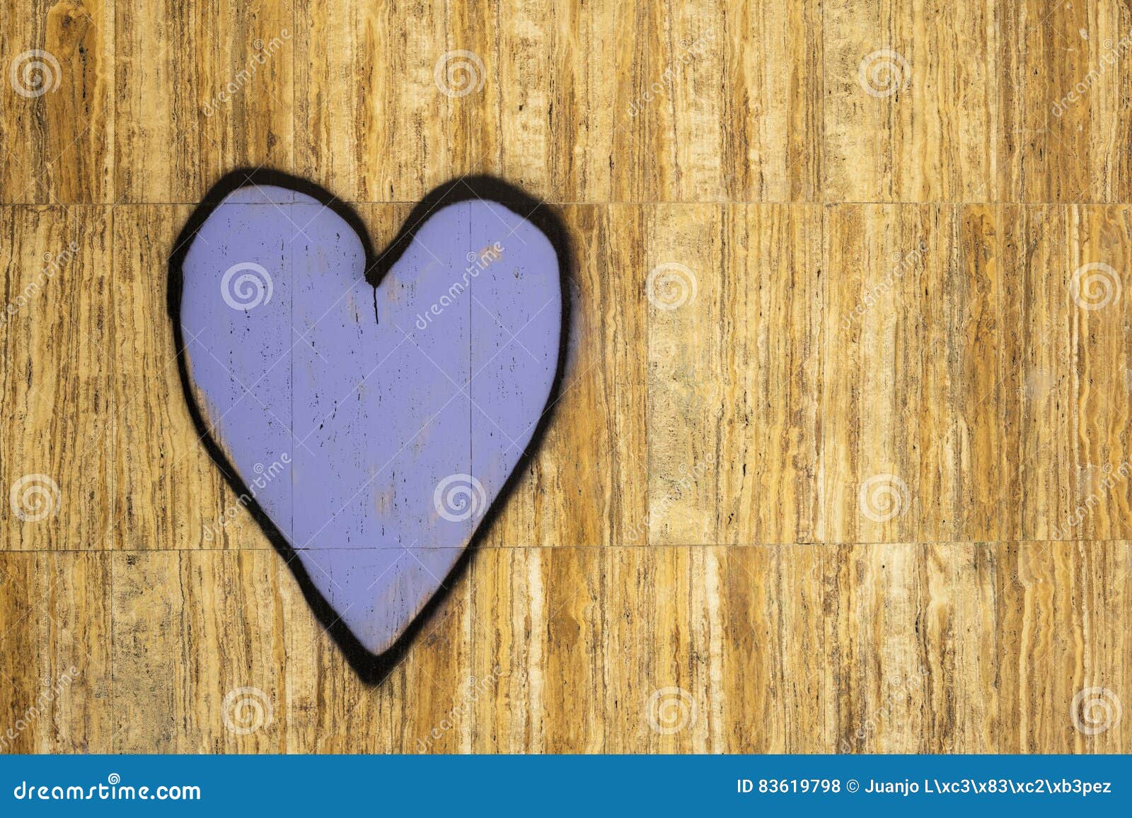 Purple Heart Painted on a Tiled Wall Stock Photo - Image of tiles, sign ...