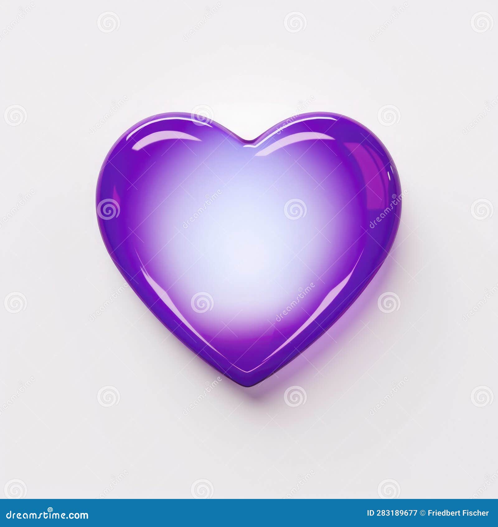 A Purple Heart Shaped Object on a White Surface. Generative AI Image ...