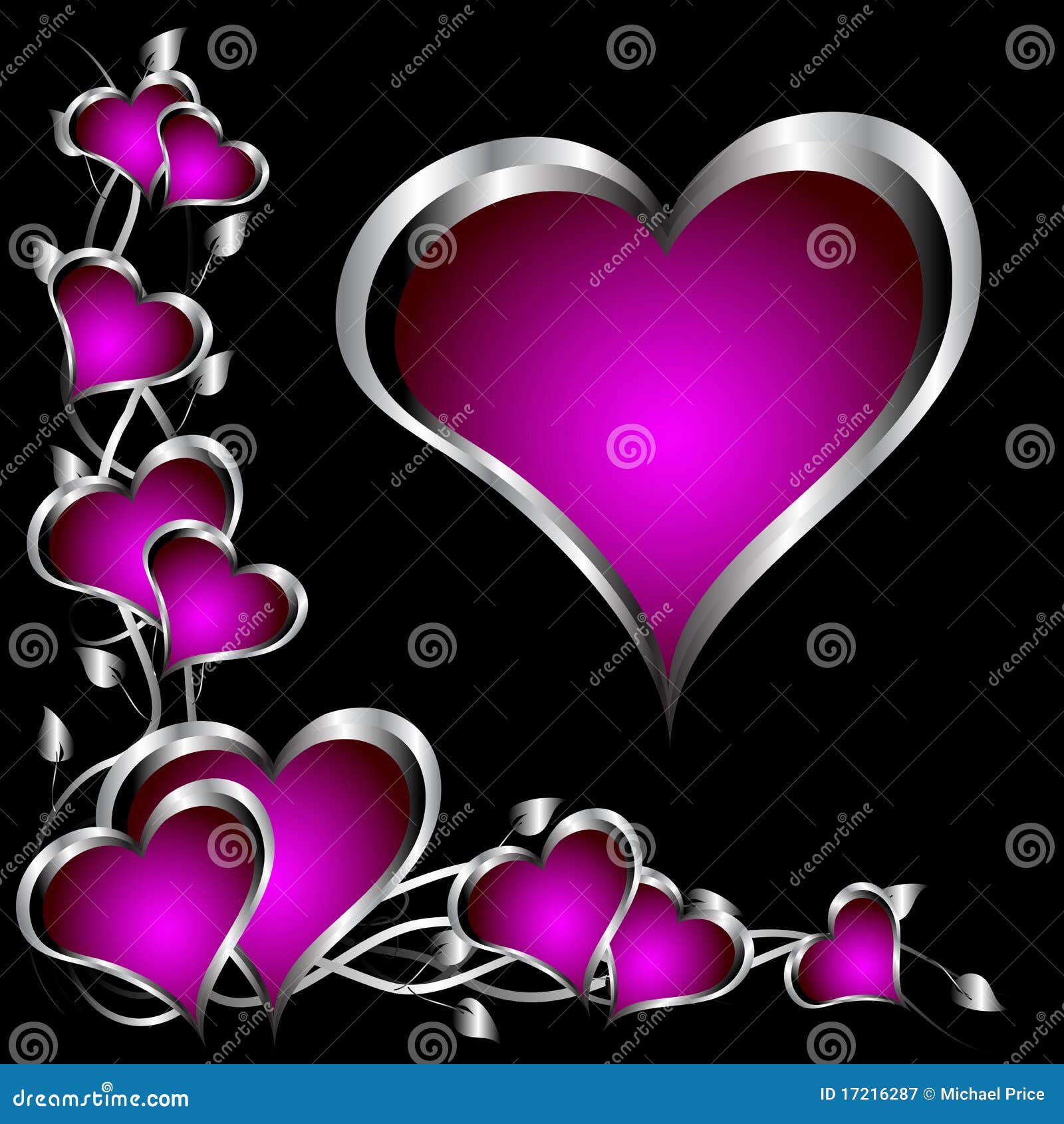 A Purple Hearts Valentines Day Background Stock Vector - Illustration ...