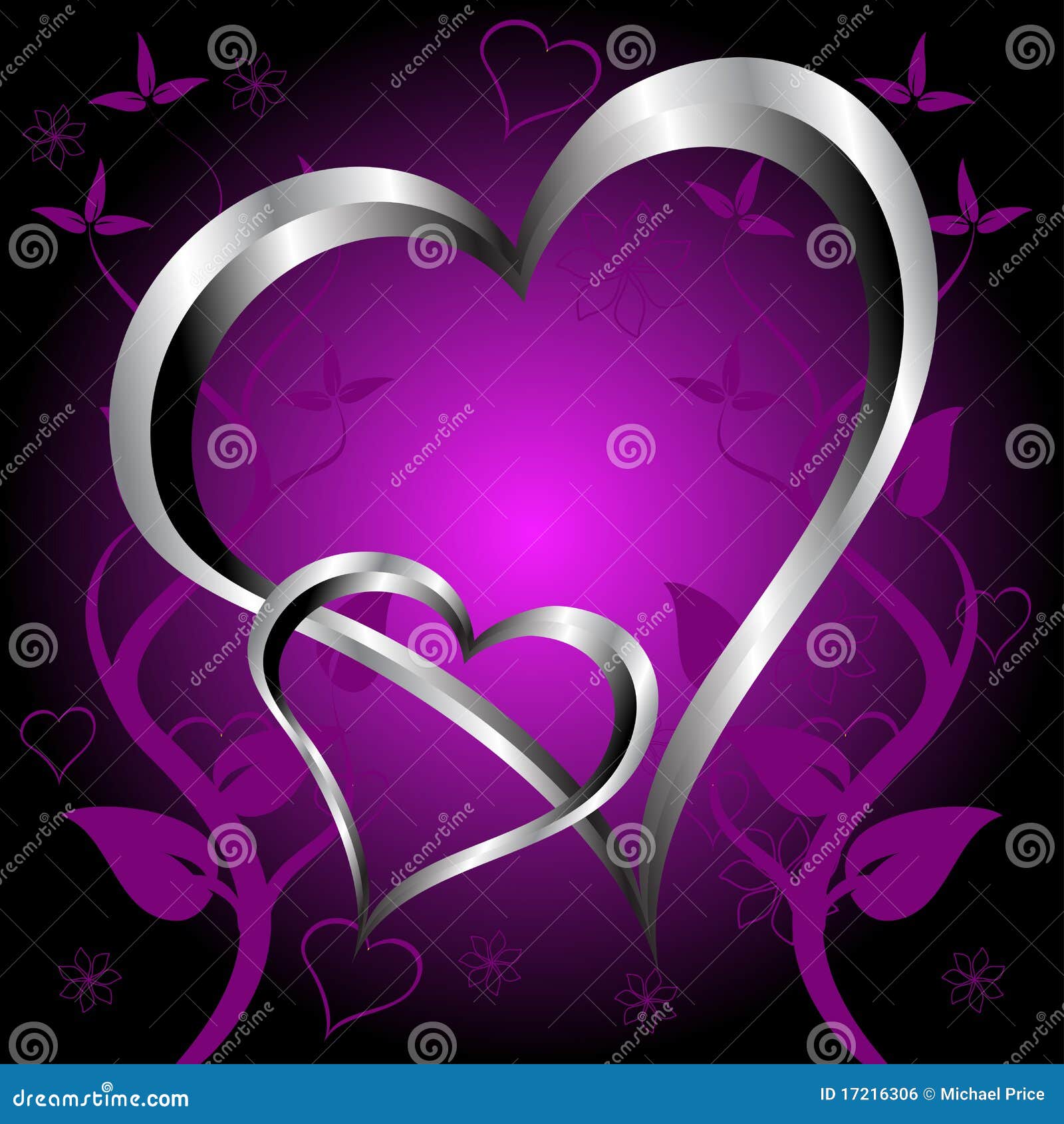A Purple Hearts Valentines Day Background Stock Vector - Illustration ...