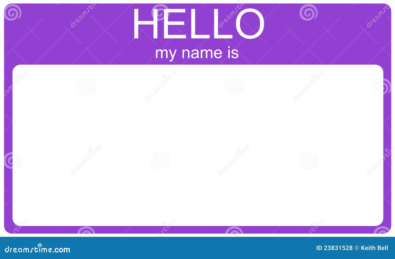 Purple Hello Nametag stock illustration. Image of sticker - 23831528
