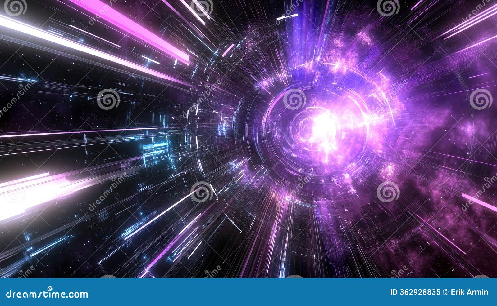 Purple Hyperspace Tunnel, Cosmic Flight, Nebula Background, VFX Stock ...
