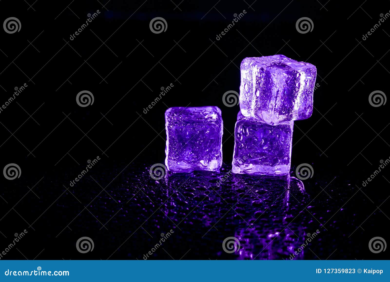 Purple ice cubes. stock image. Image of bourbon, copy - 127359823