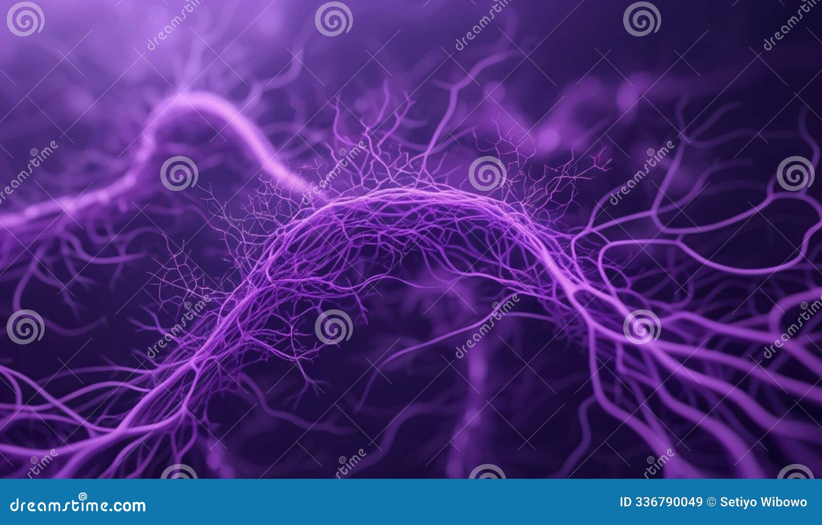Purple Image of Brain Cells Stock Illustration - Illustration of ...