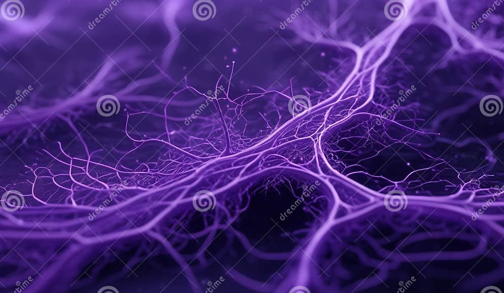 Purple Image of Brain Cells Stock Illustration - Illustration of nerve ...