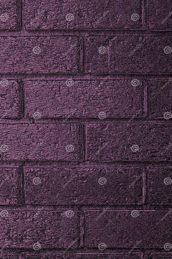 Purple Indoor Brick Wall Background. Abstract Brickwork with Colour ...