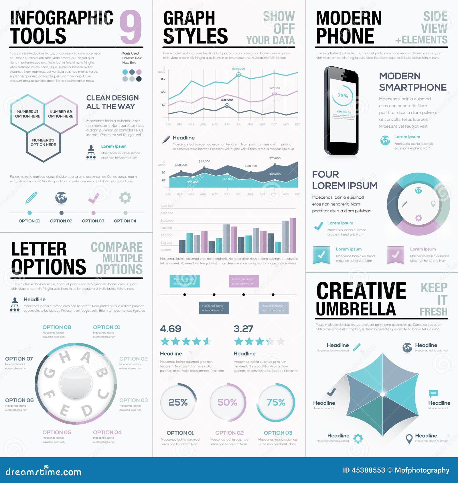 Purple Infographics. Business Vector Elements, Bars and Graphs. Stock ...