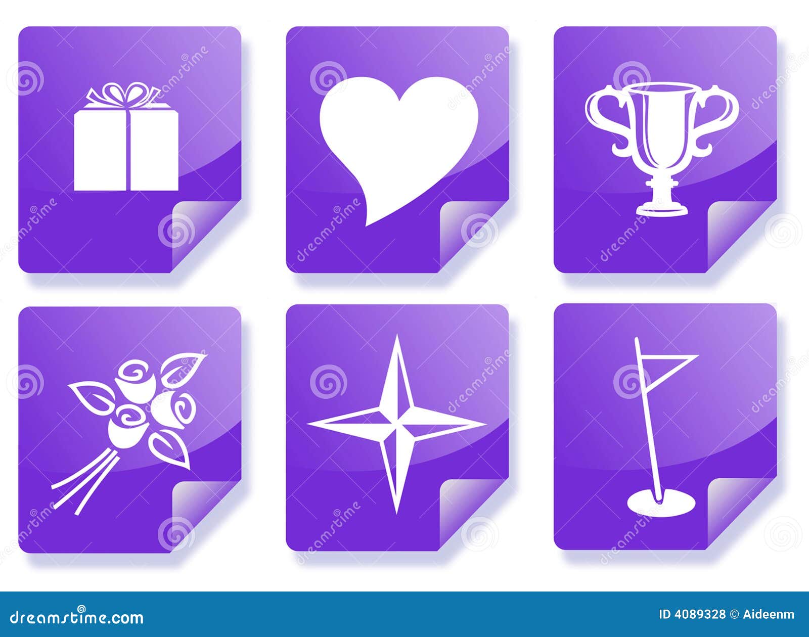 Purple Information Icon Set Stock Illustration - Illustration of tick ...