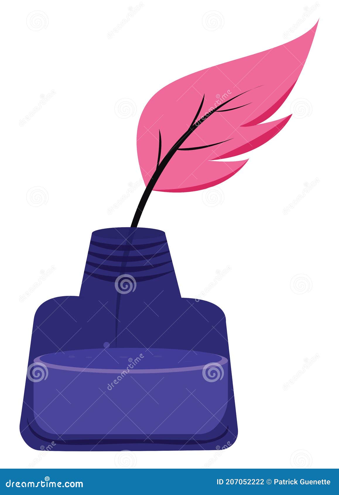 Purple Ink Pot, Illustration, Vector Stock Vector - Illustration of ...