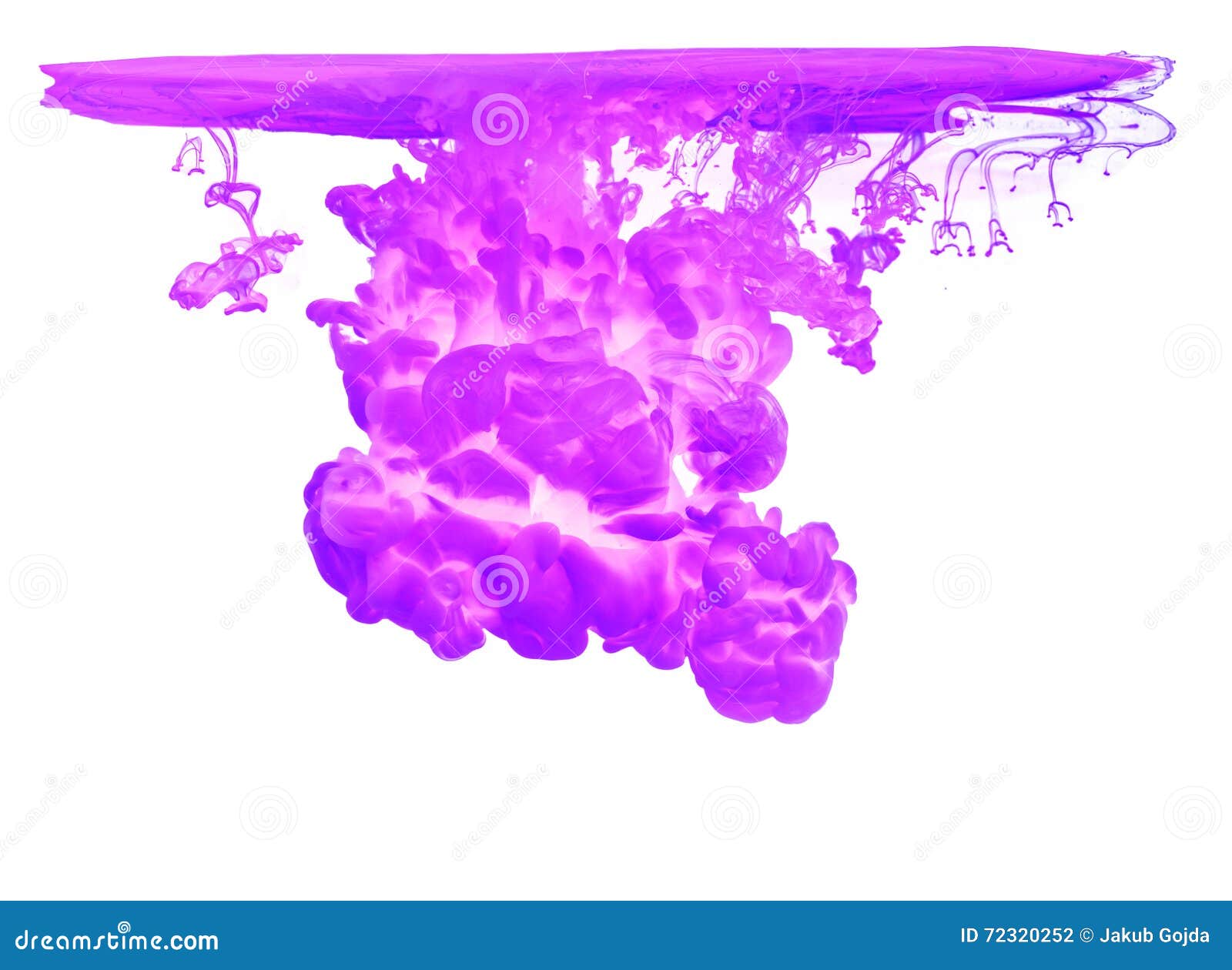 Purple Ink in Water Creating Abstract Shape Stock Photo - Image of ...