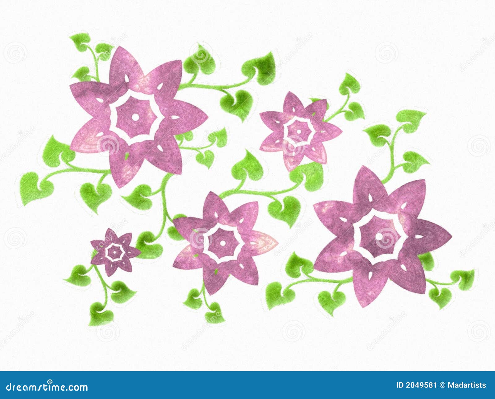 Purple Isolated Flower Vine Stock Illustration - Illustration of ...