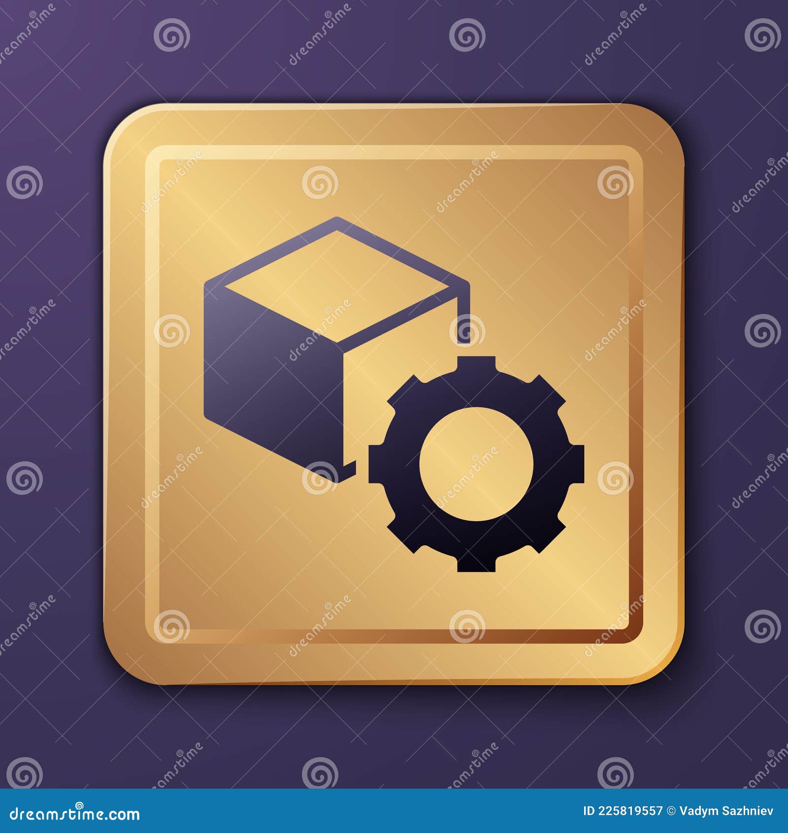 Purple Isometric Cube Icon Isolated on Purple Background. Geometric ...