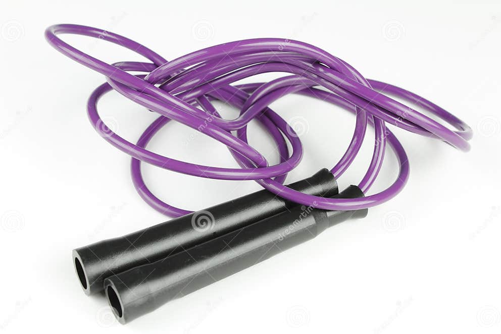 Purple Jump Rope stock image. Image of worn, fitness - 16007351