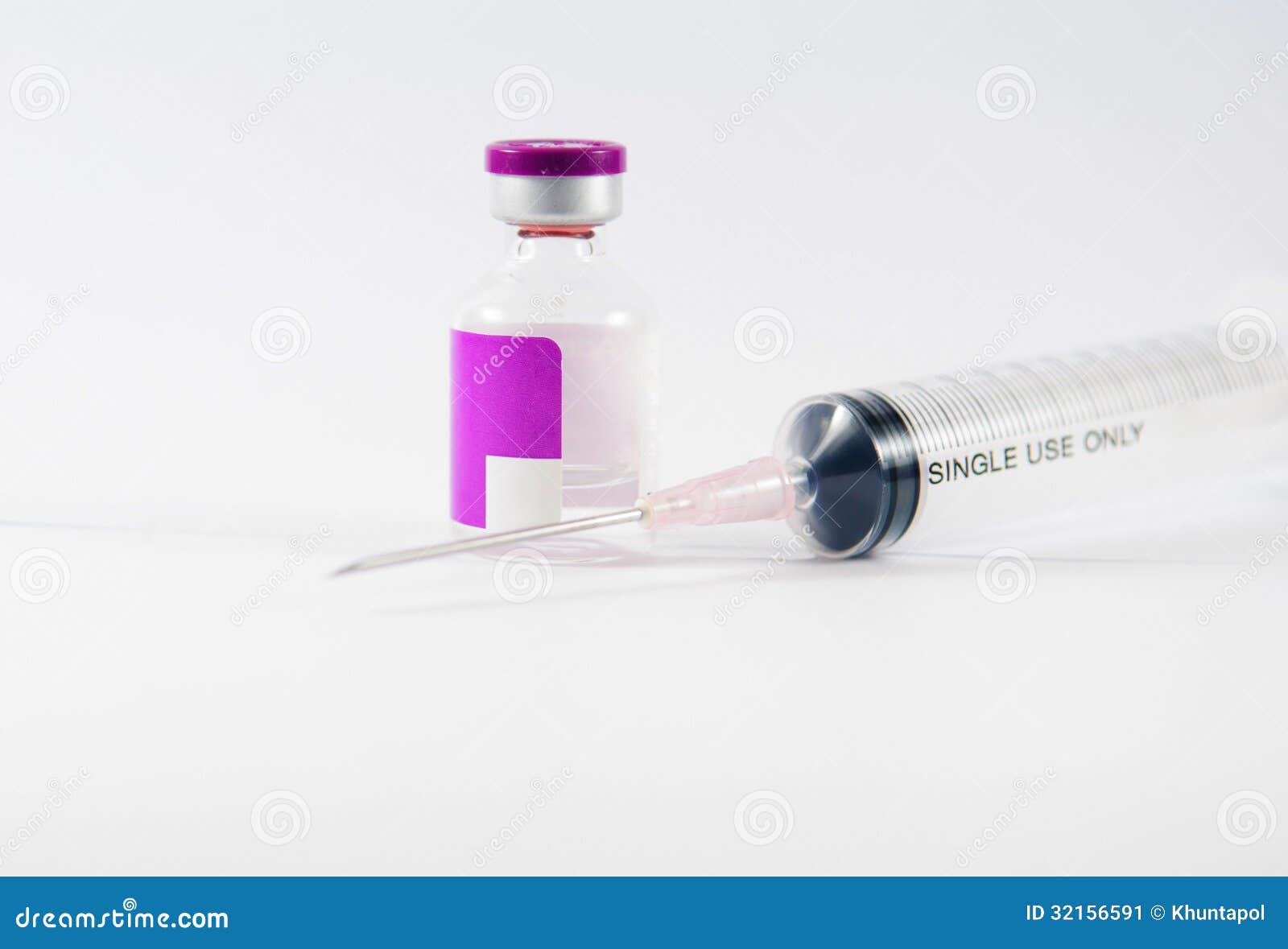 Purple Label Ampule and Disposable Syringe Stock Image - Image of glass ...