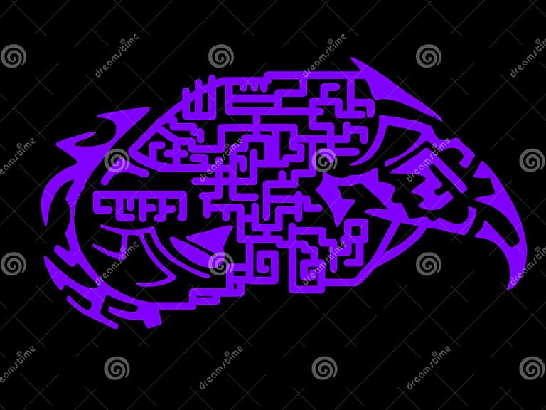 Purple labyrinth design stock illustration. Illustration of life - 11432369